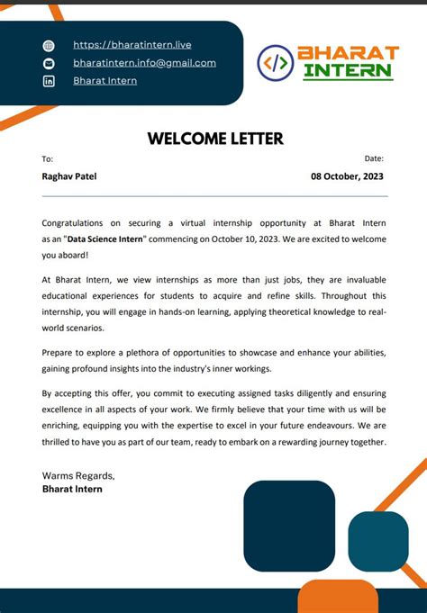 Raghav Patel On Linkedin Datascience Internship Bharatintern Newbeginnings Excitingtimesahead