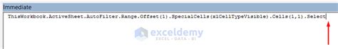 Excel Vba To Select First Visible Cell In Filtered Range
