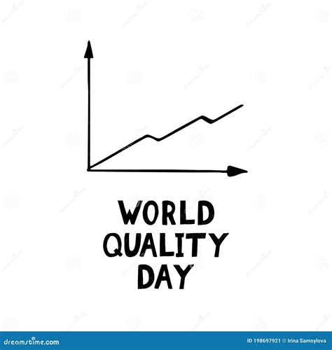 Growth Graph And Lettering World Quality Day Sketch Hand Drawn Template