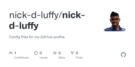 Github Nick D Luffynick D Luffy Config Files For My Github Profile