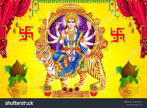 Jai Maa Durga Sherawali Mata Mata Stock Illustration 2280179557