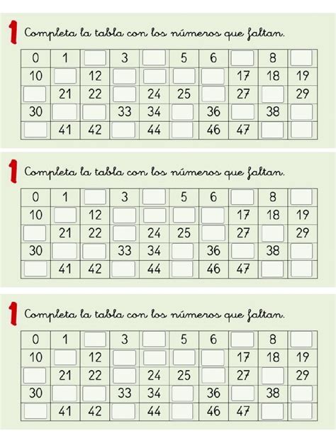 Actividad De Numeros Hasta El 49 Pdf