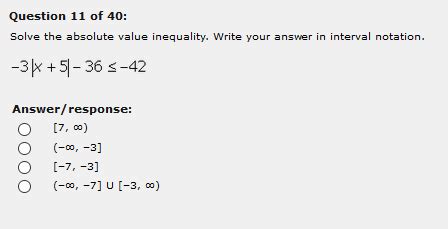 Solved Solve The Absolute Value Inequality Write Your Chegg Com