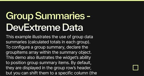 Group Summaries DevExtreme Data Grid Codesandbox