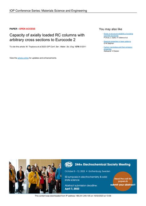 Pdf Capacity Of Axially Loaded Rc Columns With Arbitrary Cross Sections To Eurocode 2