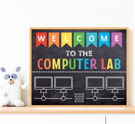 Computer Lab School Sign Classroom Decor Teacher Door Sign Etsy
