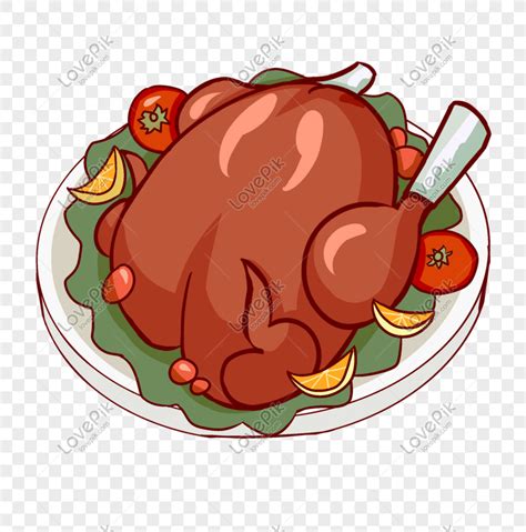 손으로 그린 만화 맛있는 음식 구운 된 칠면조 Png 일러스트 무료 다운로드 Lovepik