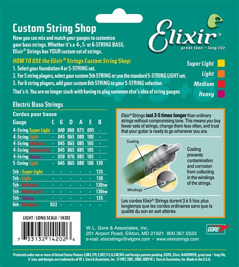 elixir nickel plated steel 5 string bass guitar strings with nanoweb