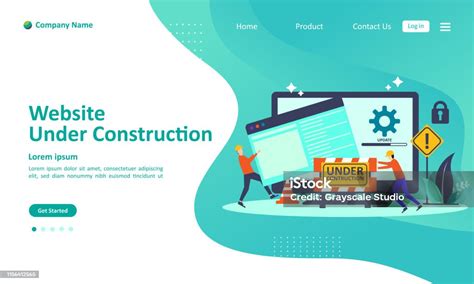 웹 사이트는 웹 랜딩 페이지 Ui 모바일 앱 배너 템플릿에 적합한 개발자에 의해 서버를 업데이트 건설 개념 팀 고정 웹 시스템입니다 벡터 일러스트레이션 개념에 대한 스톡