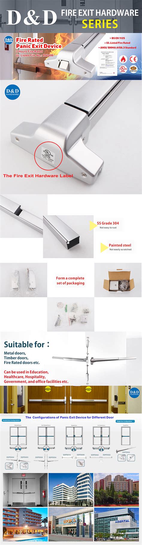 SS UL ANSI Fire Rated Panic Exit Device DDPD From China Manufacturer D D HARDWARE