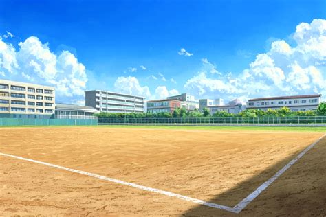 【フリー素材】校庭・グラウンドの背景イラスト