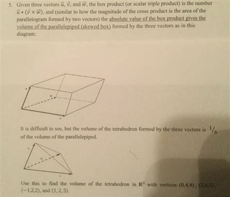 Solved Given Three Vectors U Vector V Vector And W Vector