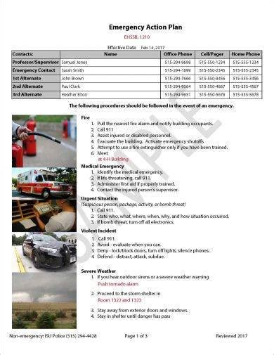 Emergency Action Plan Examples To Download