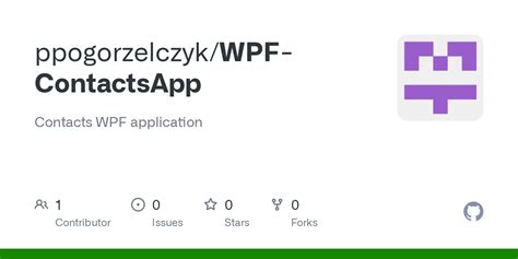 github ppogorzelczyk wpf contactsapp contacts wpf application