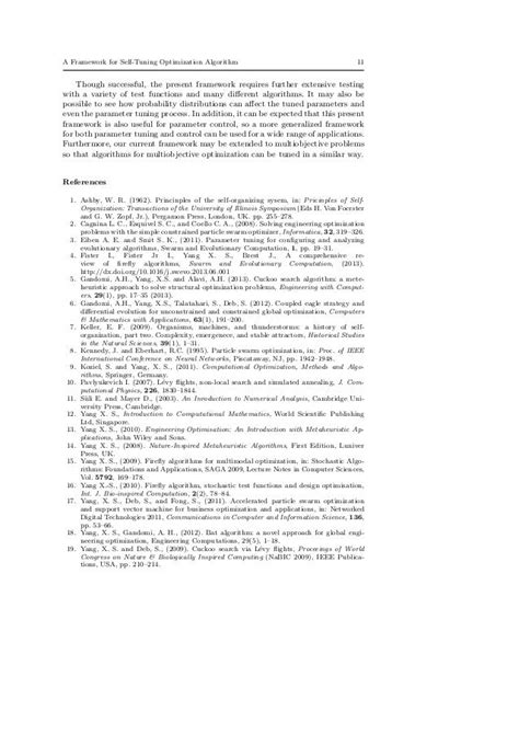 A Framework For Self Tuning Optimization Algorithm