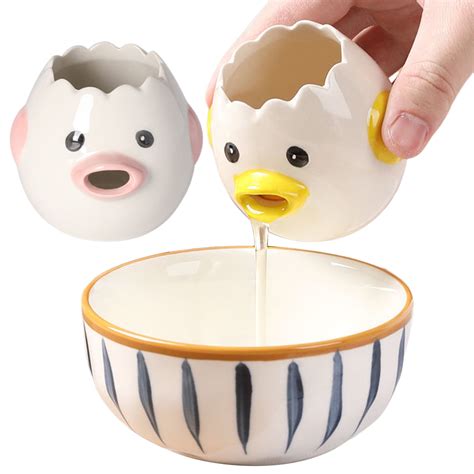 Sunjoy Tech 2pcs Ceramic Chicken Egg Separator Egg Yolk And White