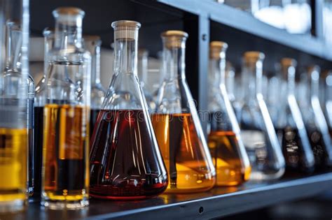 Colorful Flasks In Laboratory Shelf Stock Image Image Of Bottle Hues 325610743