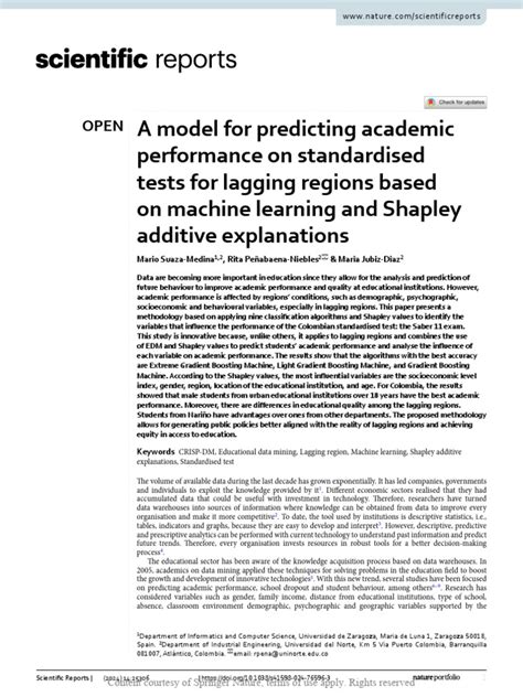 A Model For Predicting Academic Performance On Sta Pdf Sensitivity And Specificity