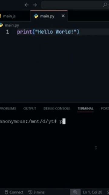 Hello World Di Python Shorts Helloworld Python Youtube