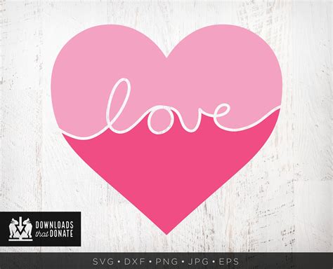 Love Svg Script Cursive Heart Svg Valentines Svg Etsy