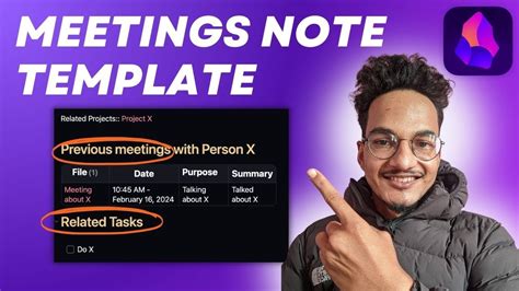 Creating An Efficient Meetings Note Template In Obsidian Youtube