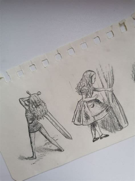 Иллюстрация Алиса в Стране Чудес в стиле книжная графика