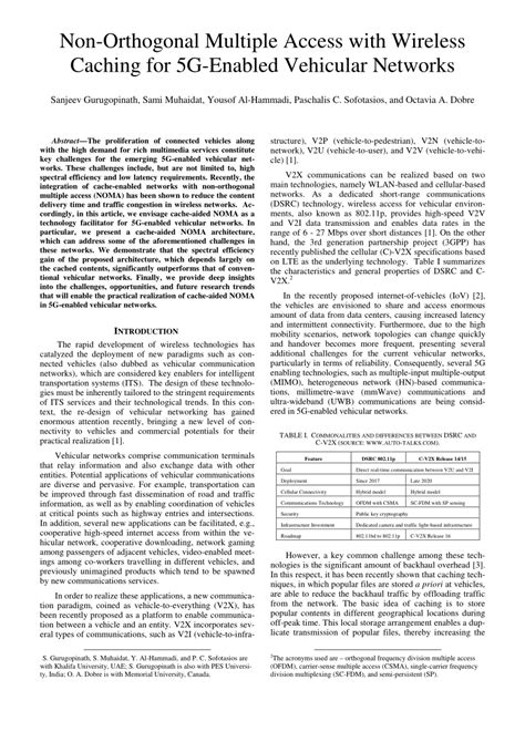 Pdf Non Orthogonal Multiple Access With Wireless Caching For 5g Enabled Vehicular Networks