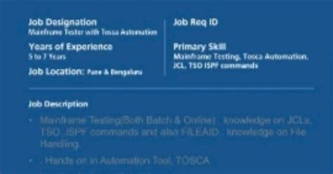 sivakumar babuji on linkedin ltimindtree hiring mainframe tosca