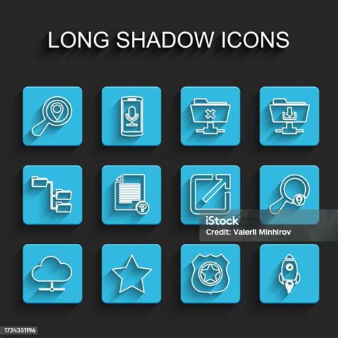 라인 네트워크 클라우드 연결 별 검색 위치 경찰 배지 불이 난 로켓선 알 수 없는 문서 및 새 창에서 열기 아이콘을 설정합니다