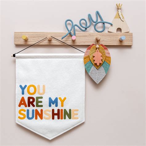 You Are My Sunshine Wall Banner Flag Nursery Decor Felt Hanging Etsy