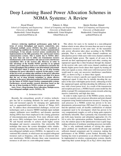 Pdf Deep Learning Based Power Allocation Schemes In Noma Systems A