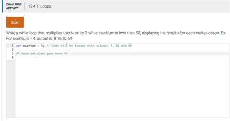 Solved Challenge 1241 Loops Activity Start Write A While