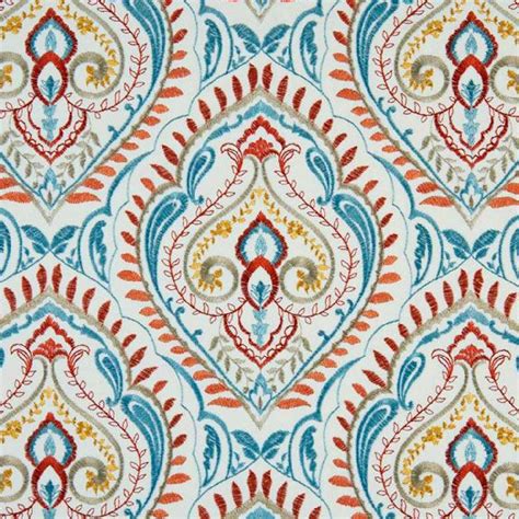 Colorful Damask Pattern Fabric