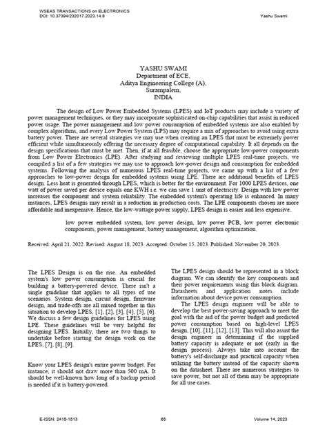 Low Power Embedded System Design For Iot Devices Pdf