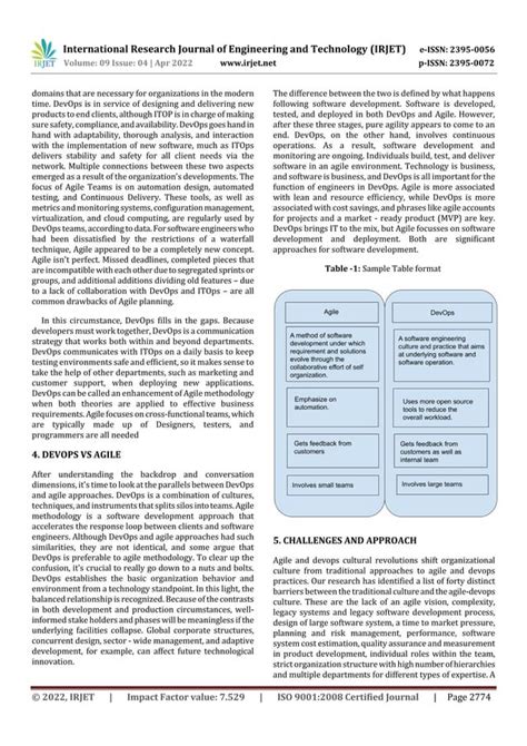 Innovation Agile Methodology Towards Devops Pdf