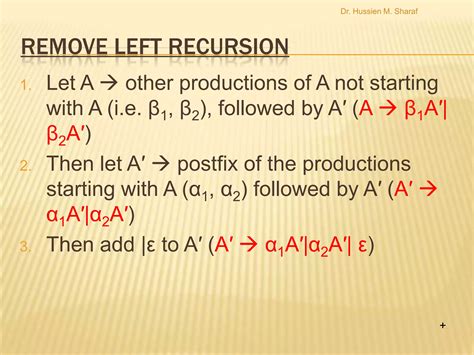Cs419 Lec10 Left Recursion And Left Factoring Pptx