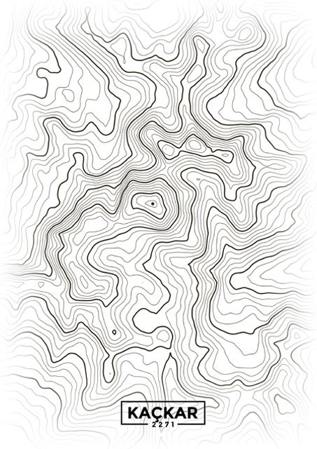 Beyaz Kackar Yükseklik Haritaları Kanvas Tablo Kanvas Tablo Ve Poster