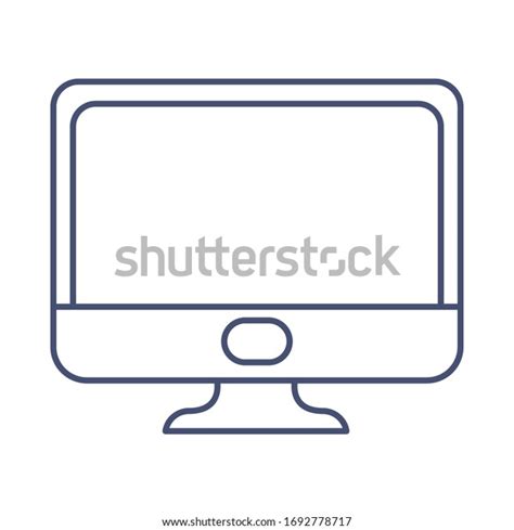 Desktop Computer Screen Line Style Icon Stock Vector Royalty Free 1692778717 Shutterstock