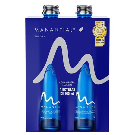 Agua Manantial Sgas 300ml X4 Olímpica