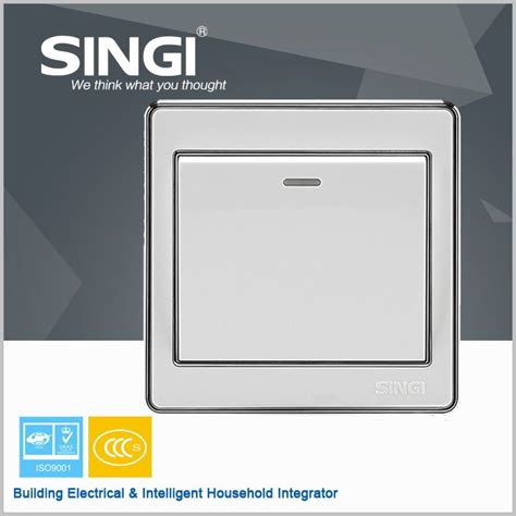 ABS Material 2 Gang 1 Way Switch Push Button Switch Wall Switch And Electricl Switch