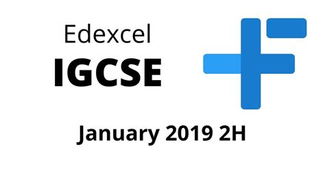 Igcse Maths Edexcel January 2019 Paper 2h Youtube