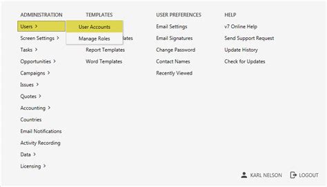 How To Manage User Accounts And Roles Legrand Crm Knowledge Base