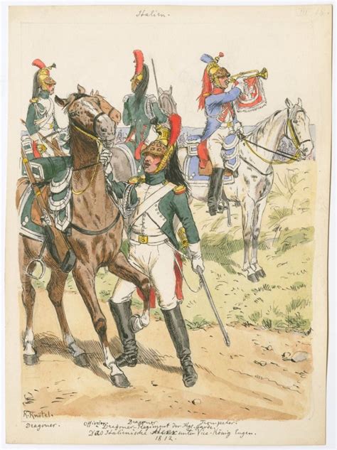 Italy Royal Guards Dragoons L To R Dragoon Officer Dragoon