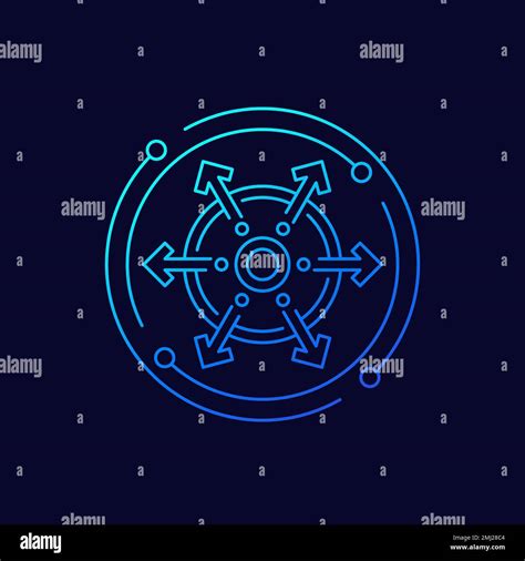 Decentralization Decentralized Line Vector Icon Stock Vector Image