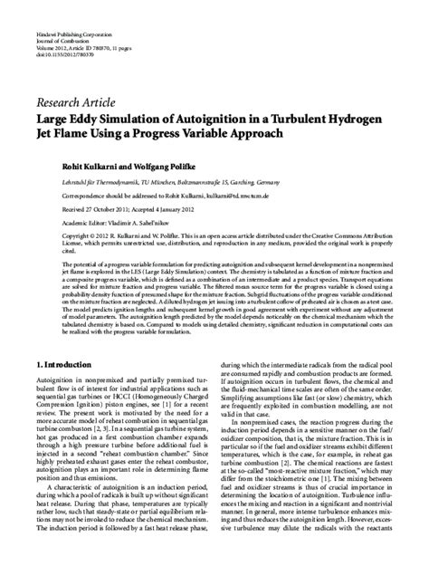Pdf Large Eddy Simulation Of Autoignition In A Turbulent Hydrogen Jet