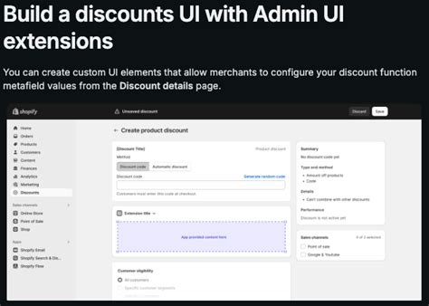 Addin Admin Ui Extension In The Discount Page Extensions Shopify