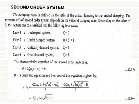First And Second Order Of The Control Systems Ppt