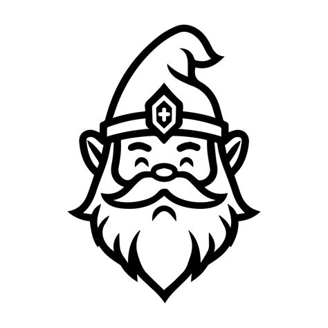 Dwarf Icon Or Modern Line Symbol Line Art And Icon Design With Bold Outline Black And White