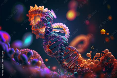 Dna Futuristic Digital Background Abstract Background For Science And