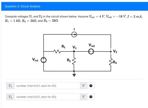 solved compute voltages v1 and v2 in the circuit shown